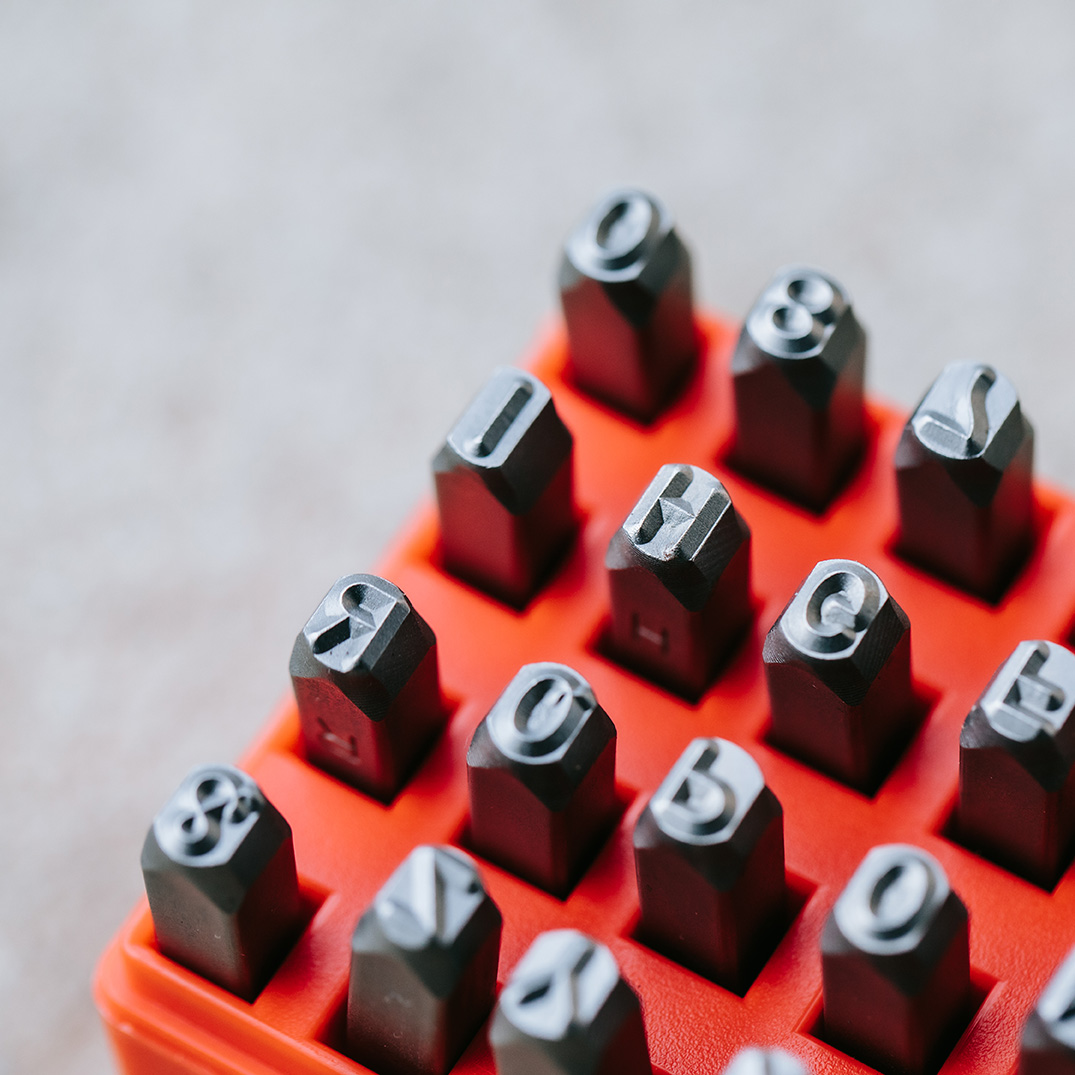 Letter & Number Steel Stamp Set – Tack Track
